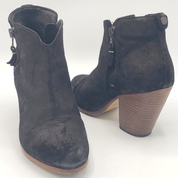 rag & bone | Shoes | Ragbone Margot Bootie 75 Black Wax Suede Double ...